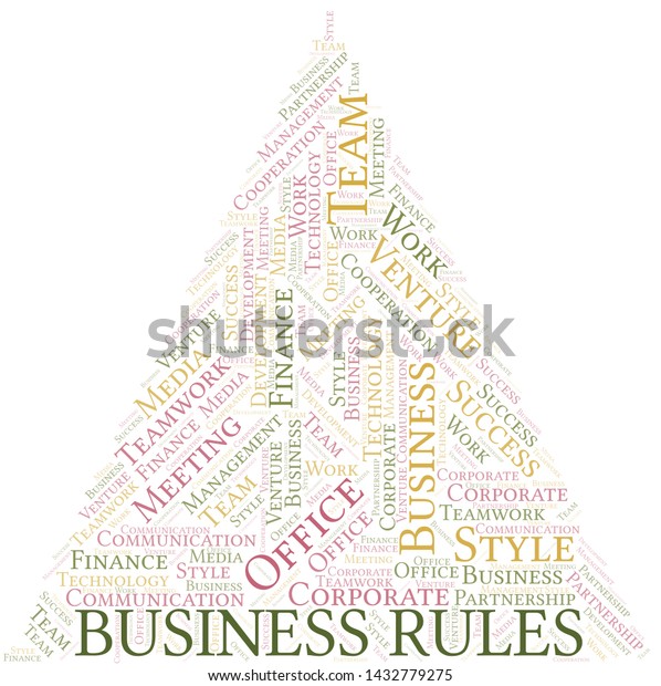 Business Rules Word Cloud Collage Made Stock Vector (Royalty Free ...