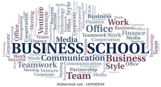 Business School Word Cloud Collage Made Stock Vector (Royalty Free ...