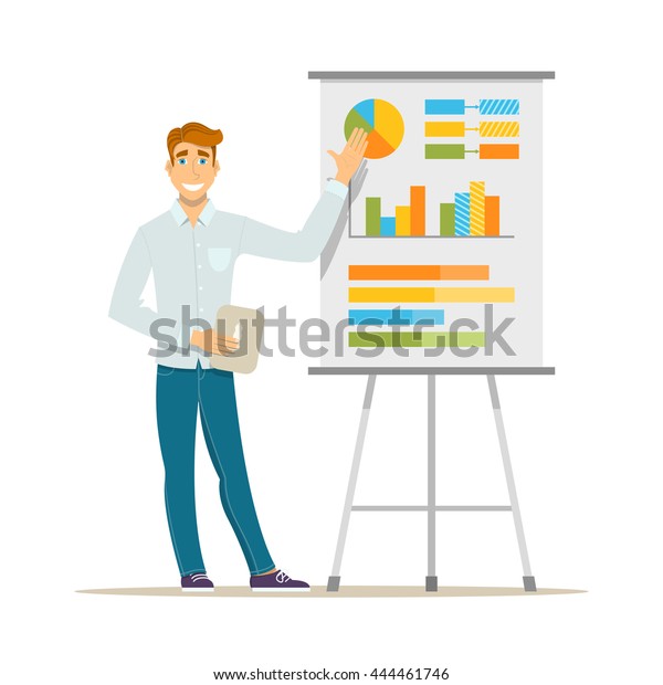 Business Seminar Lecture Presentation Business Teacher Stock Vector ...