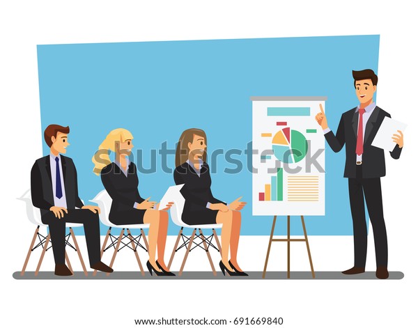 séminaire d'affaires, personnage de dessin animé : image vectorielle de ...