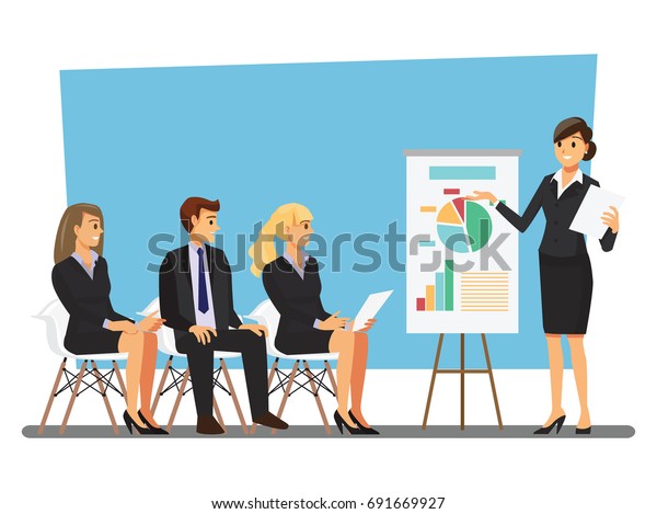 Business Seminar Vector Illustration Cartoon Character Stock Vector ...