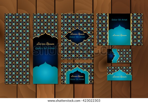 Business Set Menu Set Traditional Arabic Stock Vector (Royalty Free ...