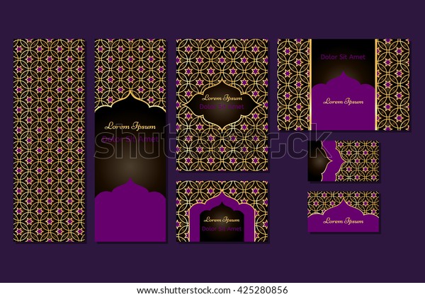 Business Set Menu Set Traditional Arabic Stock Vector (Royalty Free ...