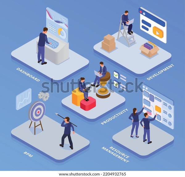 Business Software Infographics Background Dashboard Development Stock Vector (Royalty Free ...