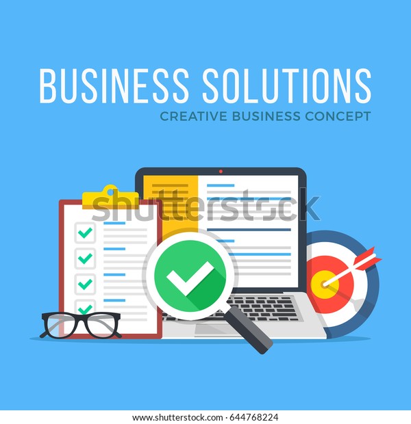 Business Solutions Flat Design Graphic Elements: vetor stock (livre de ...