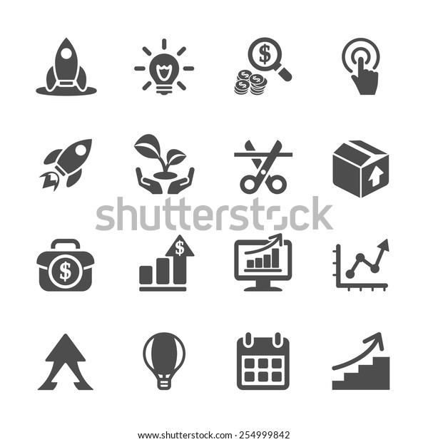 Business Start Icon Set Vector Eps10 Stock Vector (Royalty Free) 254999842