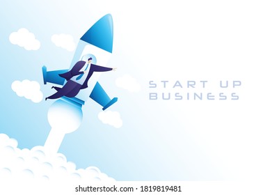 Business Start Project Take Off Rocket Stock Vector (Royalty Free ...