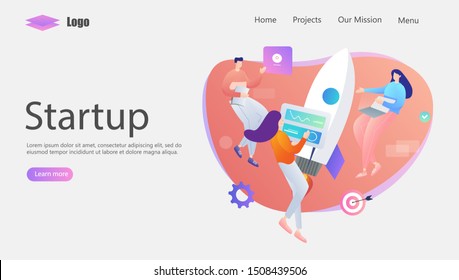 Business Start Vector Illustration Concept Suitable Stock Vector ...