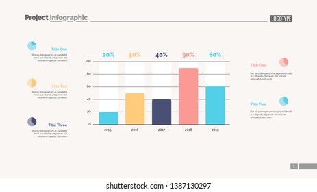 Business Statistics Chart Slide Template Business: vector de stock ...