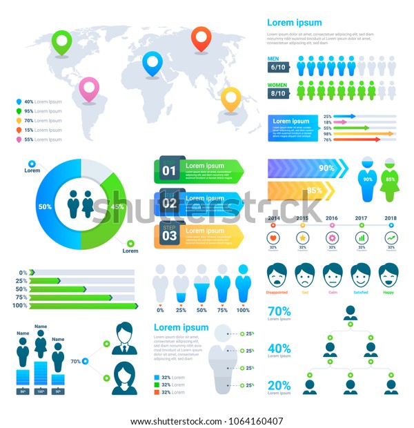 Business Statistics Graph Demographics Population Chart Stock Vector ...