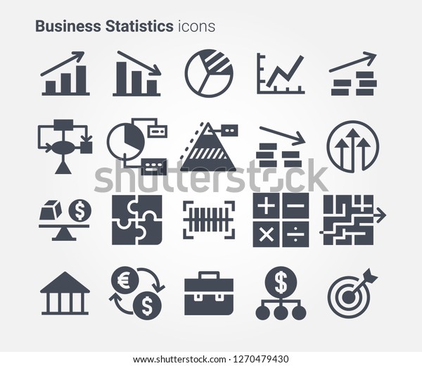 Business Statistics Icon Collection Stock Vector (Royalty Free) 1270479430
