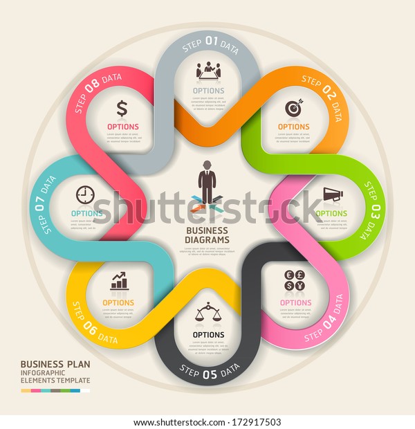 Business Step Plan Circle Origami Style Stock Vector (Royalty Free ...