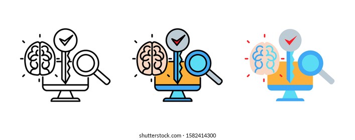 Business Strategy Current Positioning Icon Set Stock Vector (Royalty ...