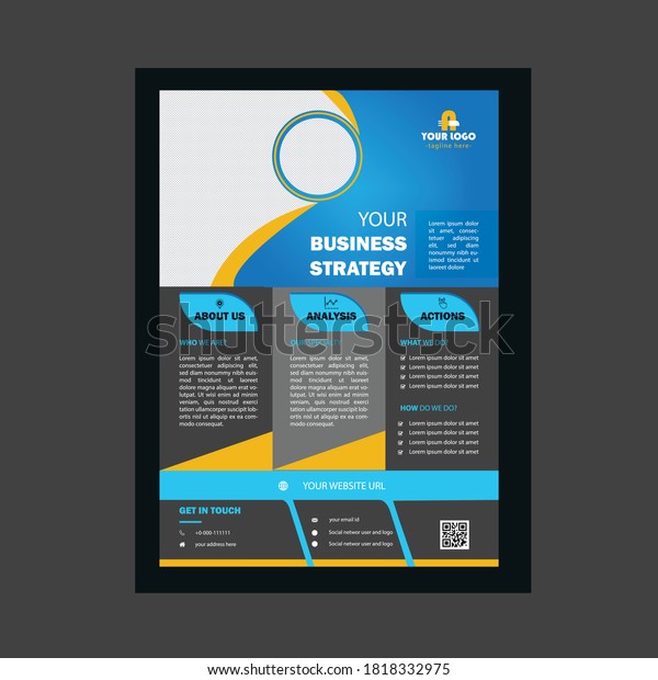 Business Strategy Flyer Template Design Use Stock Vector (Royalty Free ...