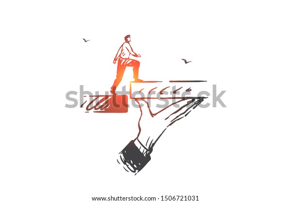 Business Support Help Concept Sketch Hand Stock Vector (Royalty Free ...