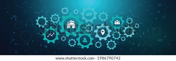 Business Support Vector Illustration Blue Concept Stock Vector (Royalty ...