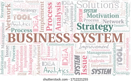Business System Typography Vector Word Cloud Stock Vector (Royalty Free ...