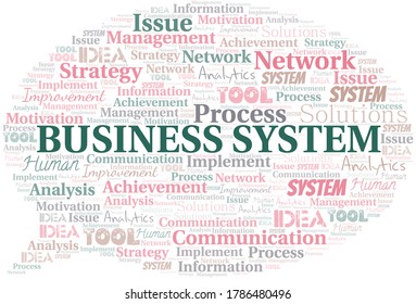 Business System Typography Vector Word Cloud Stock Vector (Royalty Free ...