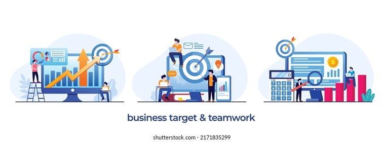 Business Target Concept Business Analyst Teamwork Stock Vector (Royalty ...