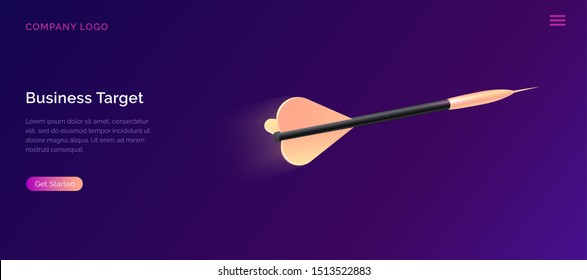 Business Target Isometric Concept Vector Illustration Stock Vector ...