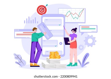 Business Task Management Illustration Concept On Stock Vector (Royalty ...