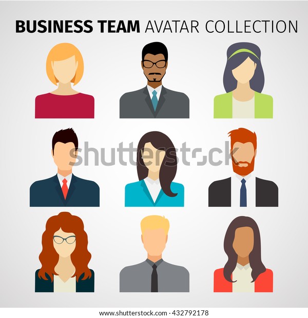 Business Team Avatar Collection Set Vector Stock Vector (Royalty Free ...
