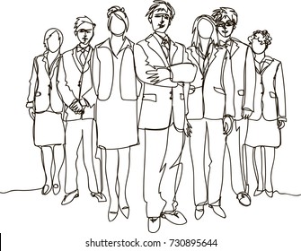 Business Team Continuous Line Drawing Stock Vector (Royalty Free ...