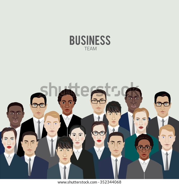 Business Team Group Office Workers Vector Stock Vector (Royalty Free ...