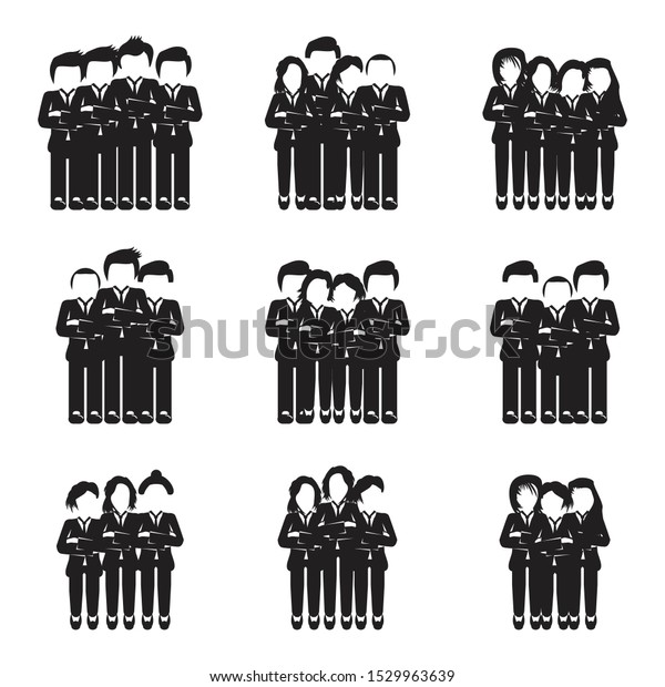 Business Team Icon Set Vector Stock Vector (Royalty Free) 1529963639 ...