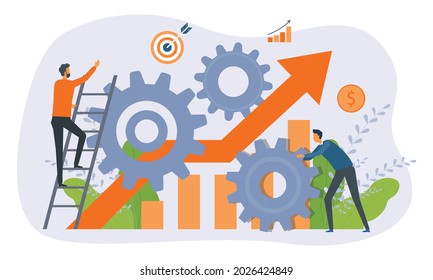Business Team Process Working Management Strategy Stock Vector (Royalty ...