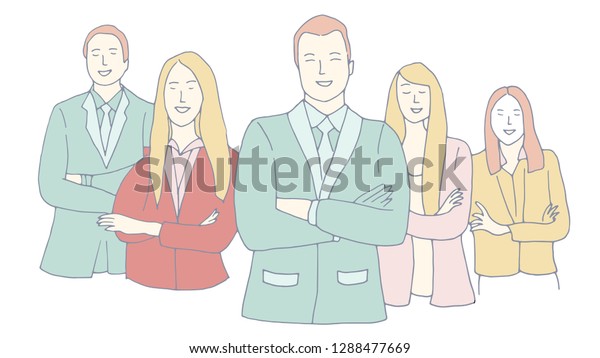 Business Team Vector Flat Cartoon Illustration Stock Vector (Royalty ...