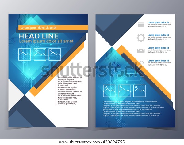 Business Technology Brochure Design Template Vector Stock Vector ...