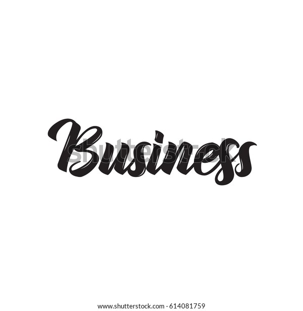 Business Text Design Vector Calligraphy Typography Stock Vector ...