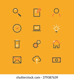 Business Thin Icons Vector Stock Vector (Royalty Free) 379387639 ...
