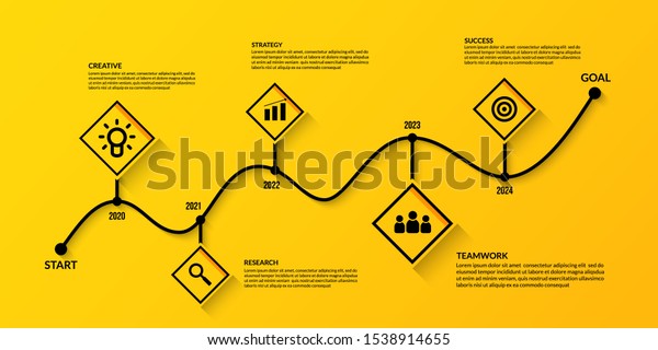 Business Timeline Infographic Multiple Steps Outline Stock Vector ...