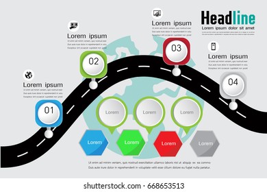 Business Timeline Organization Road Map Infographic Stock Vector ...