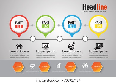Business Timeline Organization Road Map Infographic Stock Vector ...