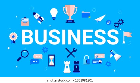 Business Title Screen Icons Elements Around Stock Vector (Royalty Free ...
