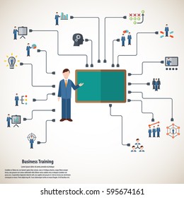 Conceptual Background Strategy Business Training Human Stock Vector ...