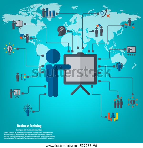Business Training Conceptual Background Strategy Business Stock Vector ...