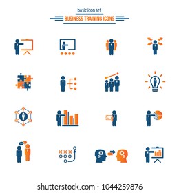 Vektor Stok Human Resources Business Training Icon Set (Tanpa Royalti ...