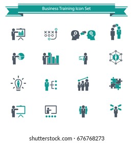 Business Training Icon Set: vector de stock (libre de regalías ...