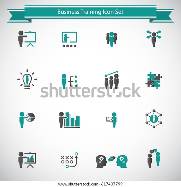 Business Training Icon Set Stock Vector (Royalty Free) 617407799