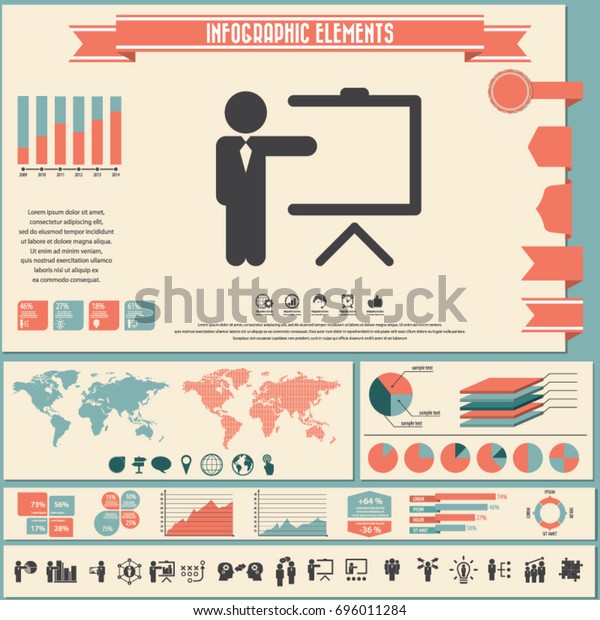 Business Training Icon Set Infographics Element: เวกเตอร์สต็อก (ปลอดค่า ...