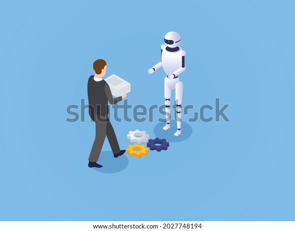 Business Transition Isometric Vector Concept Businessman Stock Vector ...