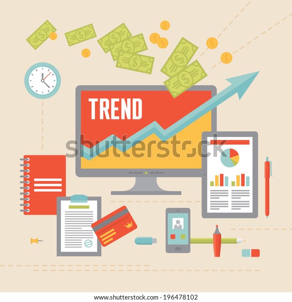 Business Trend Illustration Flat Design Style Stock Vector (Royalty ...