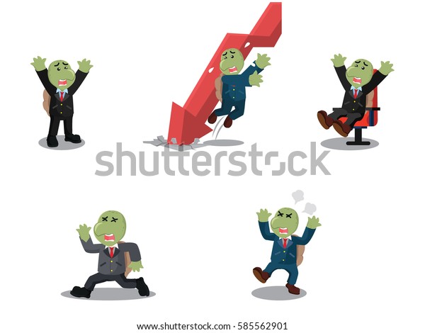 Business Turtle Cartoon Set Stock Vector (Royalty Free) 585562901 ...