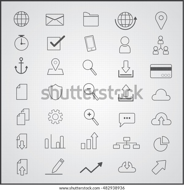 Business Vector Icons Theme Set Stock Vector (Royalty Free) 482938936 ...