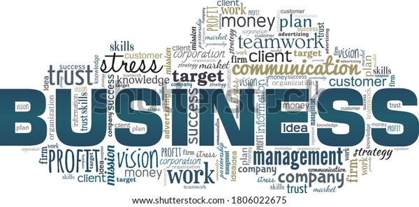 Business Vector Illustration Word Cloud Isolated Stock Vector (Royalty ...