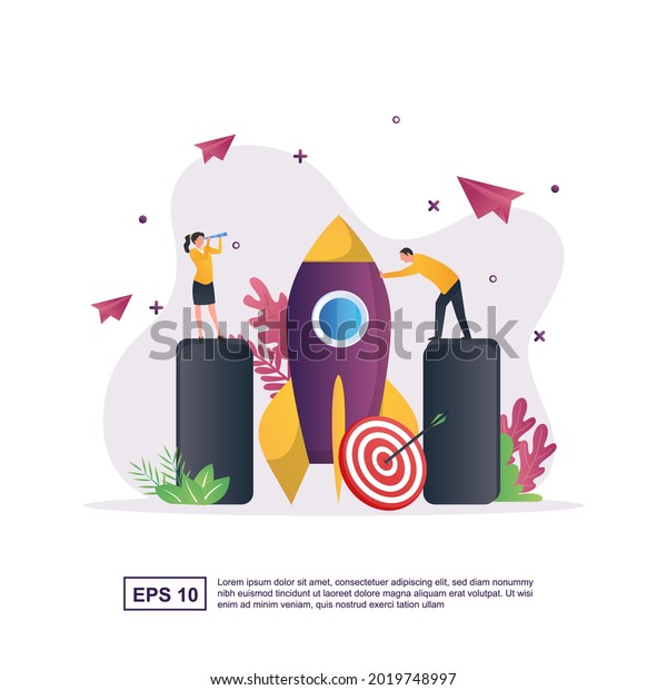 Business Vision Concept Rocket Launch Target Stock Vector (Royalty Free ...